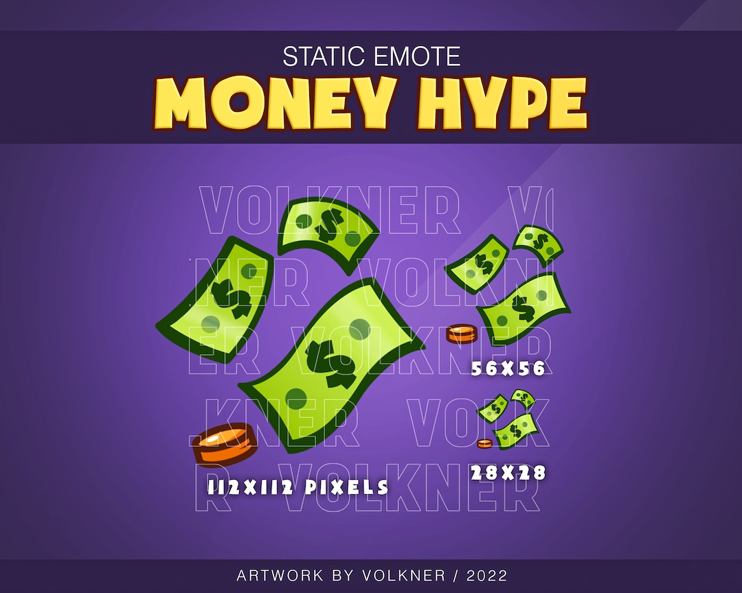 Animated Money Hype Emote + 2 STATIC | 3 Emotes | Money | Hype ...