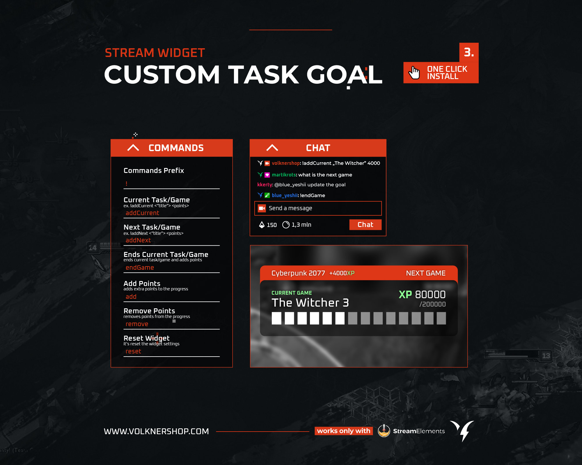 Custom Task Goal Widget Twitch Overlay Customizable Colors OBS ...