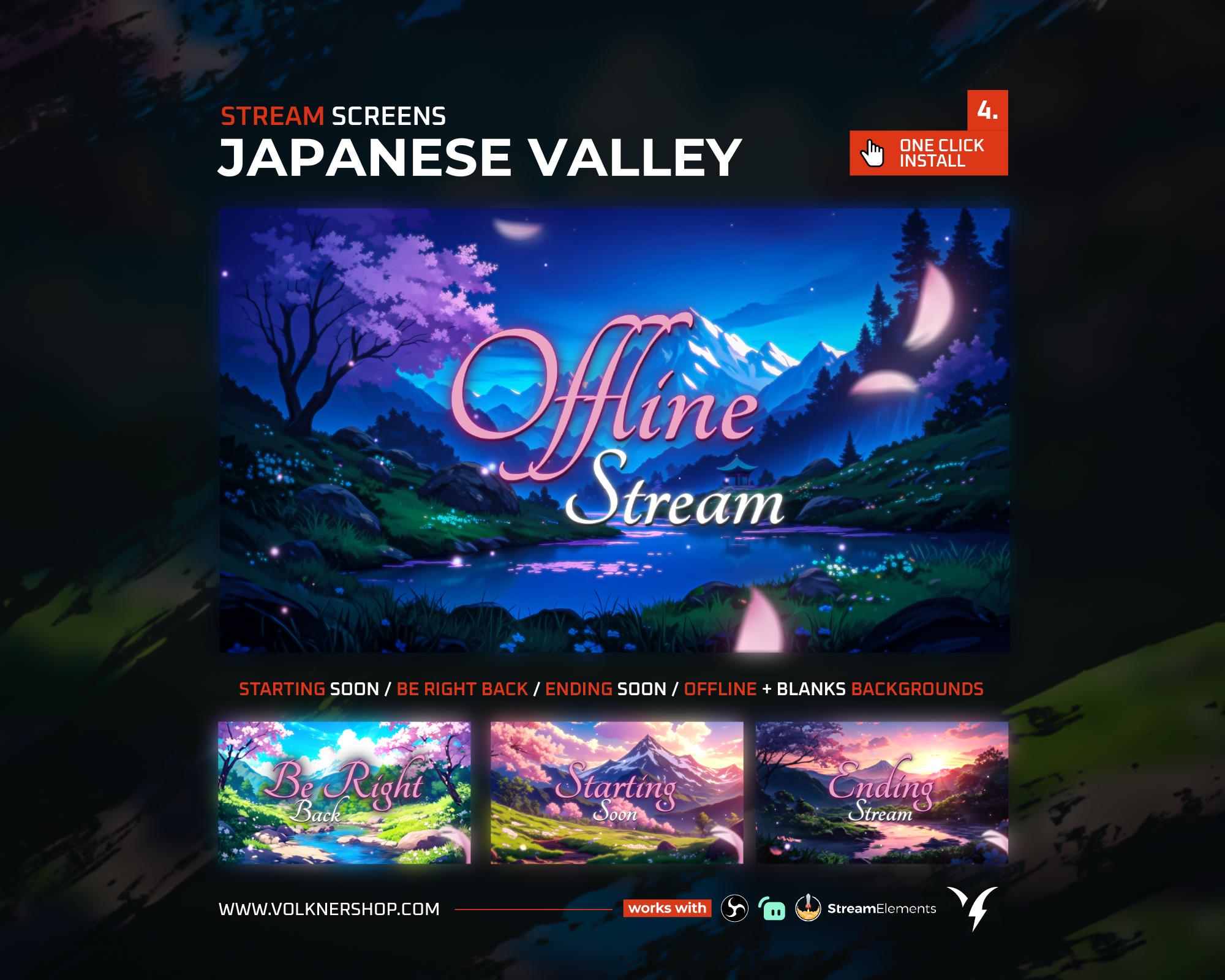Japanese Valley | Animated Twitch Screens | Vtuber Stream Backgrounds ...