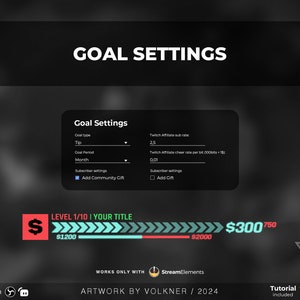 Cyberpunk Stream Widget | Twitch Sub Goal | Tips/sub/cheers/follower ...