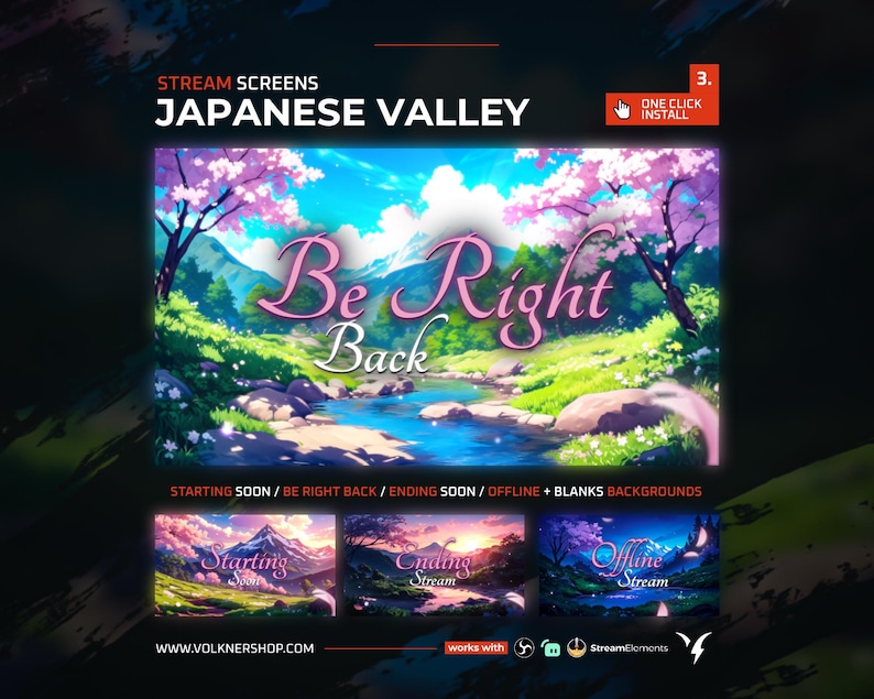 Japanese Valley | Animated Twitch Screens | Vtuber Stream Backgrounds ...