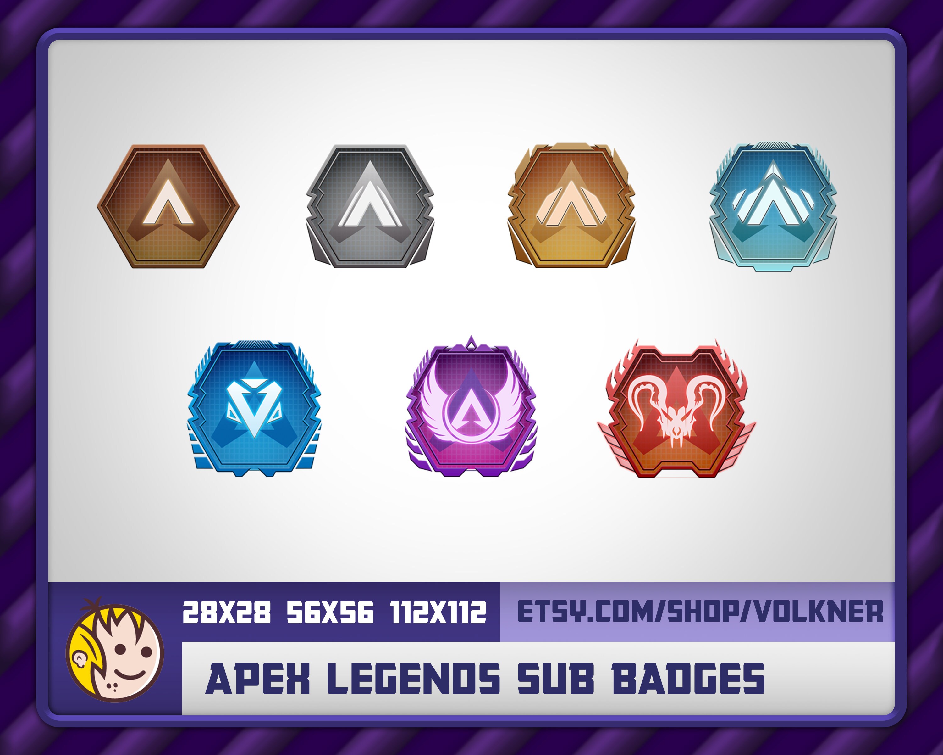 Twitch Apex Legends Sub Badges 7 Rank Sub/bit Badges Twitch/youtube ...