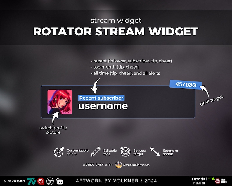 Custom Event Rotator Widget | Twitch Alerts | Stream Goal Widget ...