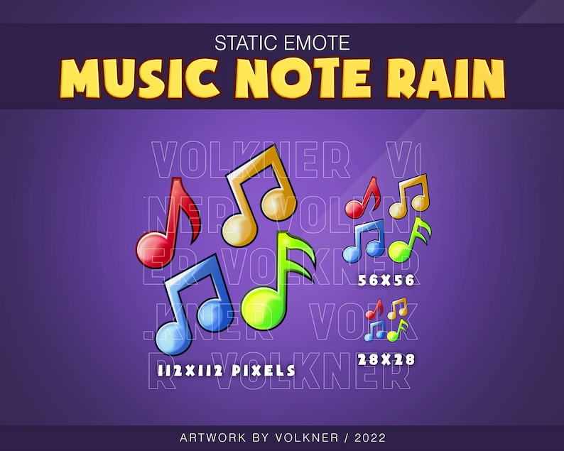 Animated Music Note Emote + 1 STATIC | 2 Emotes | Music | Note | Vibe ...