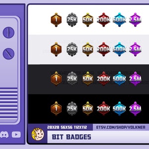 18 Twitch Bit Badges | Sub/bit/cheer Badges | Twitch/youtube - Etsy