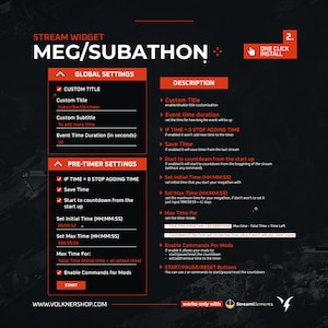Twitch Subathon Widget (customizable) | Event Rotator and Goal Widget | Megathon Stream ...