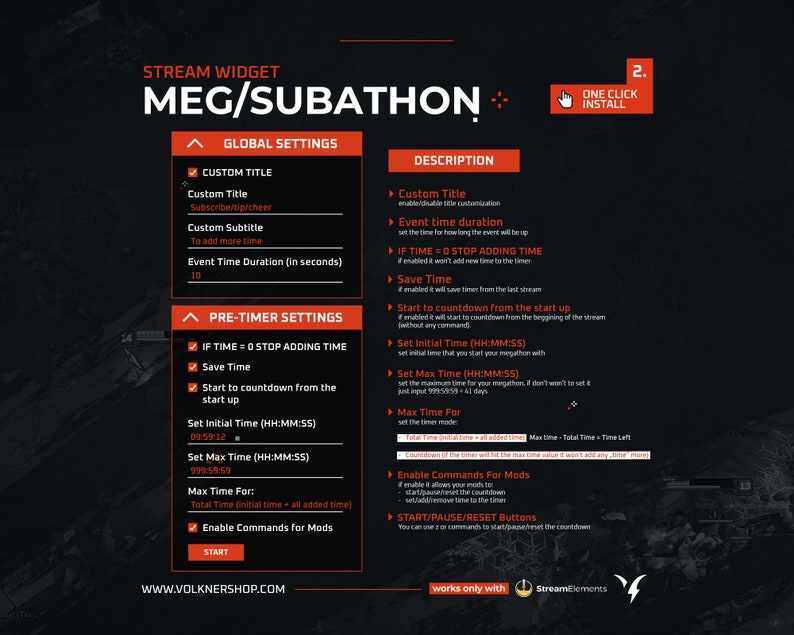 Twitch Subathon Widget (customizable) | Event Rotator and Goal Widget ...