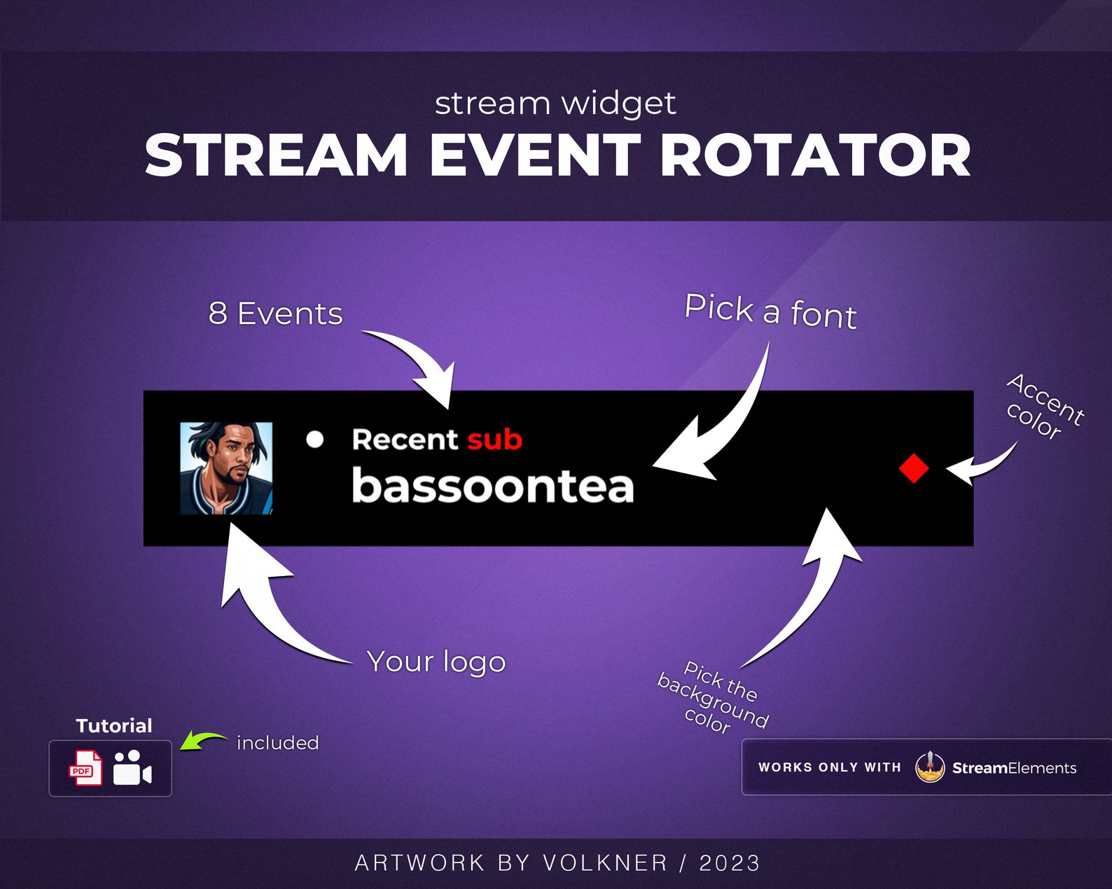 Customizable Event Rotator Widget Stream Overlay Rotator Widgets for Twitch Subscriber/follower ...