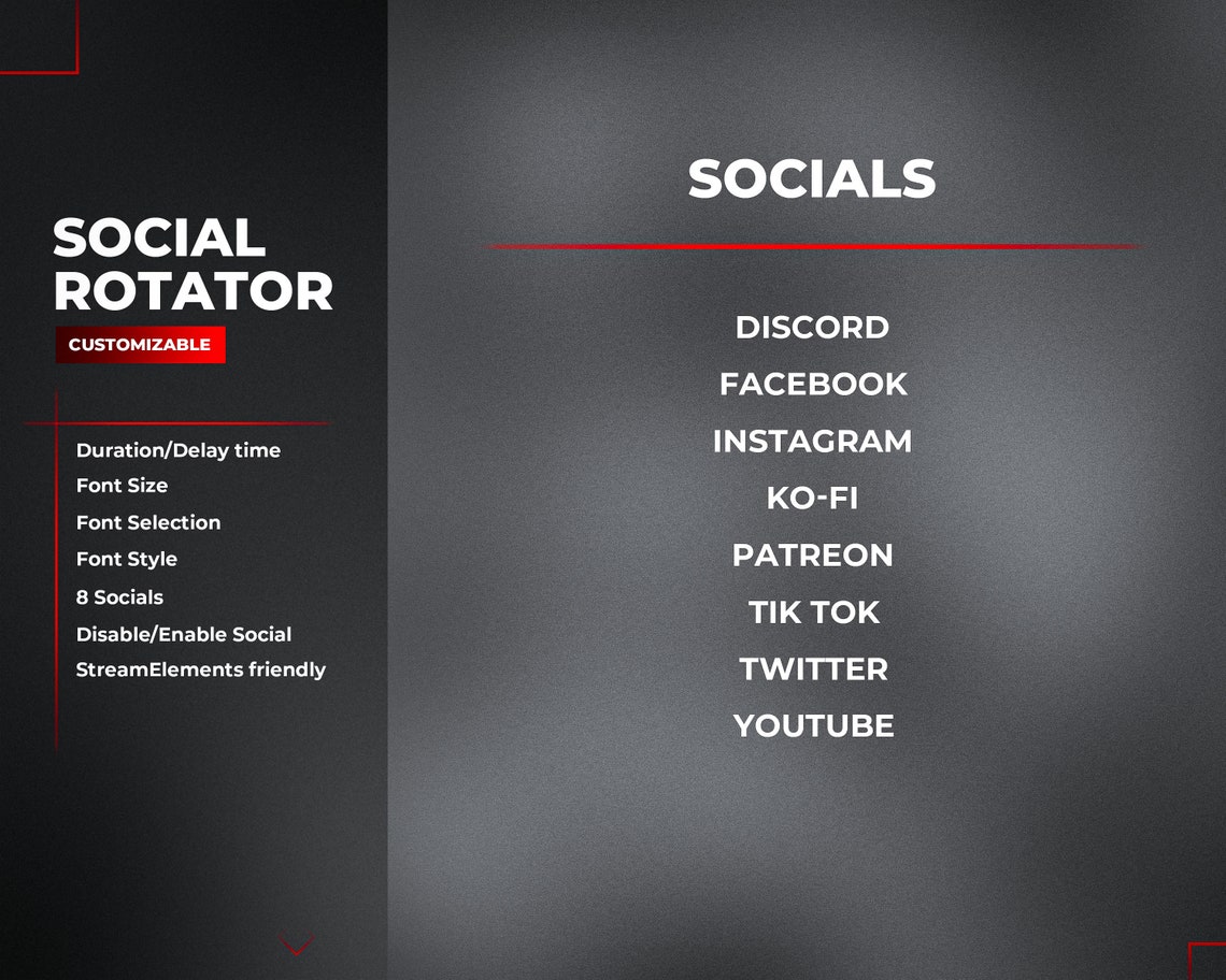 Customize Social Rotator Widget - Customizable Social Thirds for Twitch ...