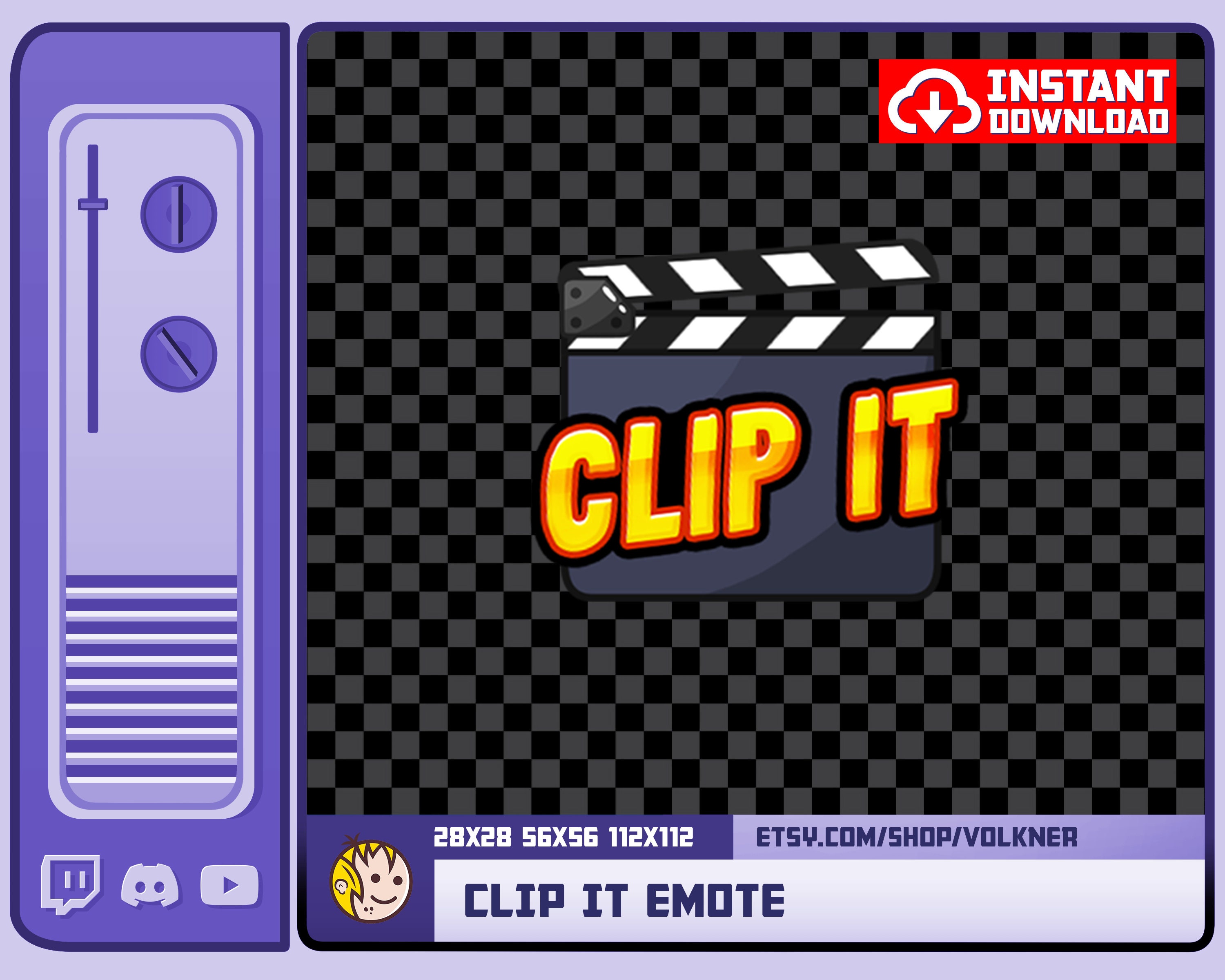 Animated Twitch Clip It Emote | ANIMATED + STATIC | Clip That Emote for ...