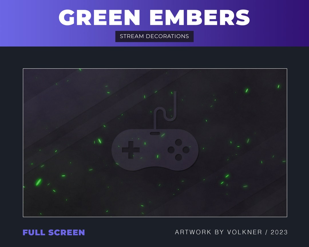 Green Stream Smoke Ember Sparks | 6 Animated Twitch Decoration ...