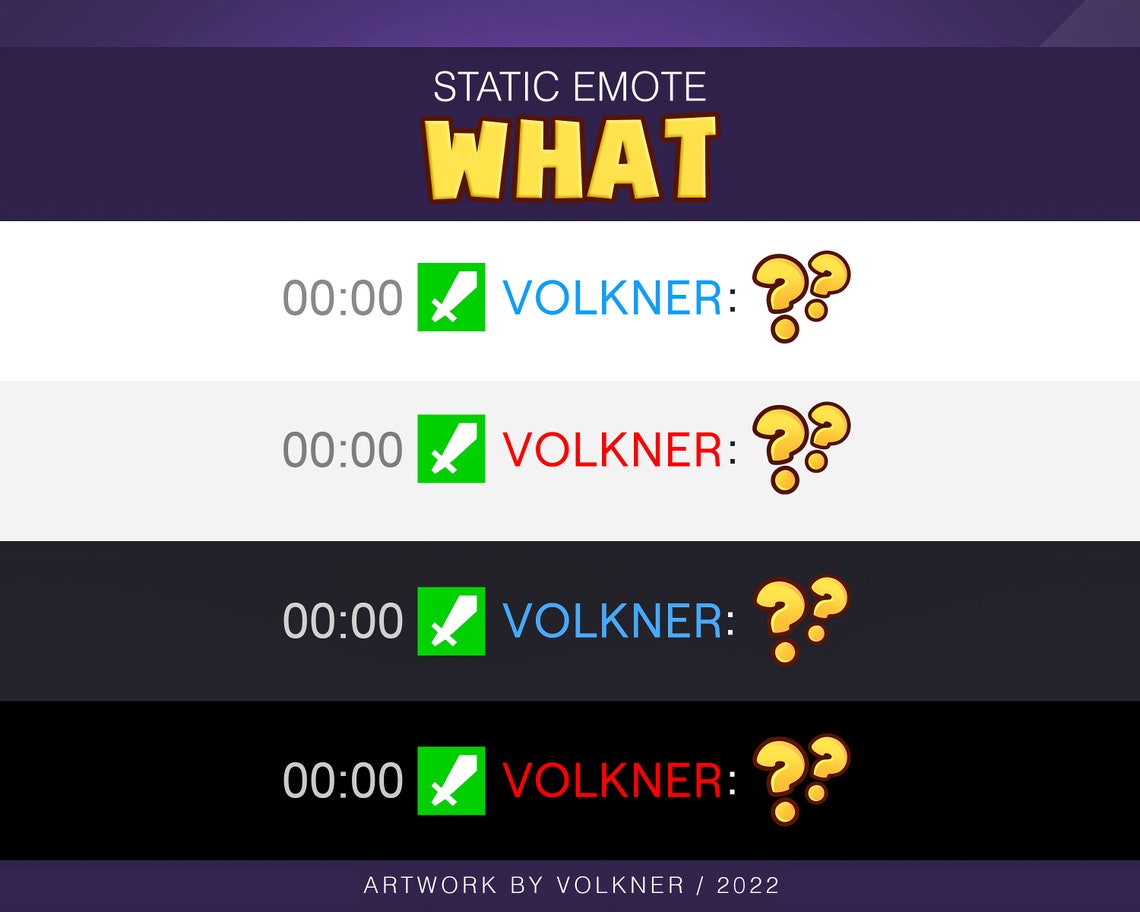 Animated What Emote + 2 STATIC | 3 Emotes | What | Question | Mark ...