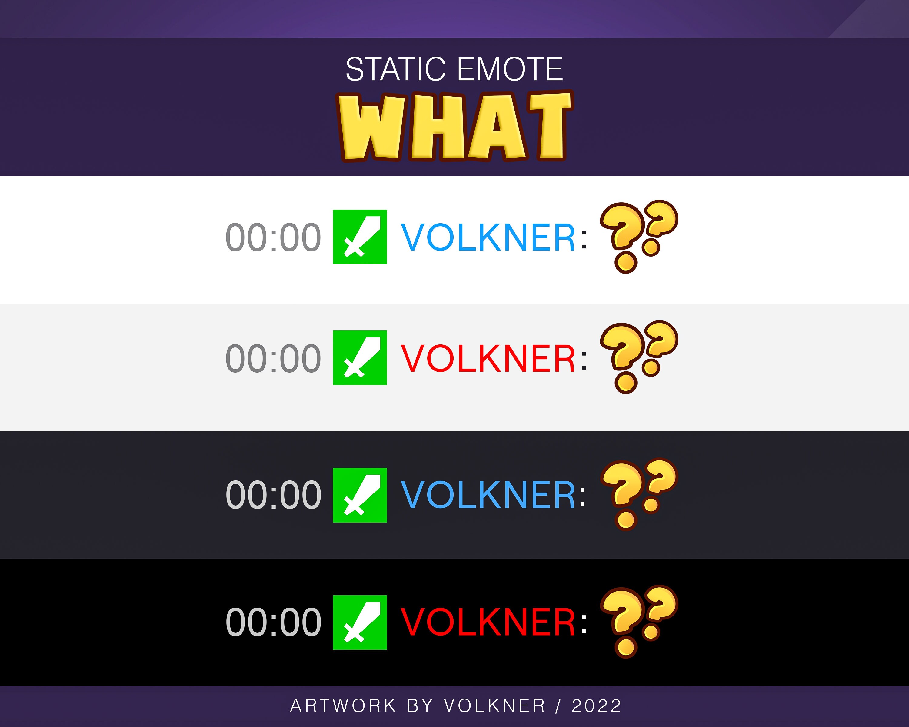 Animated What Emote + 2 STATIC | 3 Emotes | What | Question | Mark ...