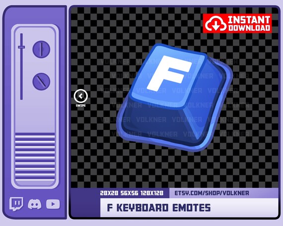 Twitch F Button Emote ANIMATED STATIC Press F Emote RIP - Etsy