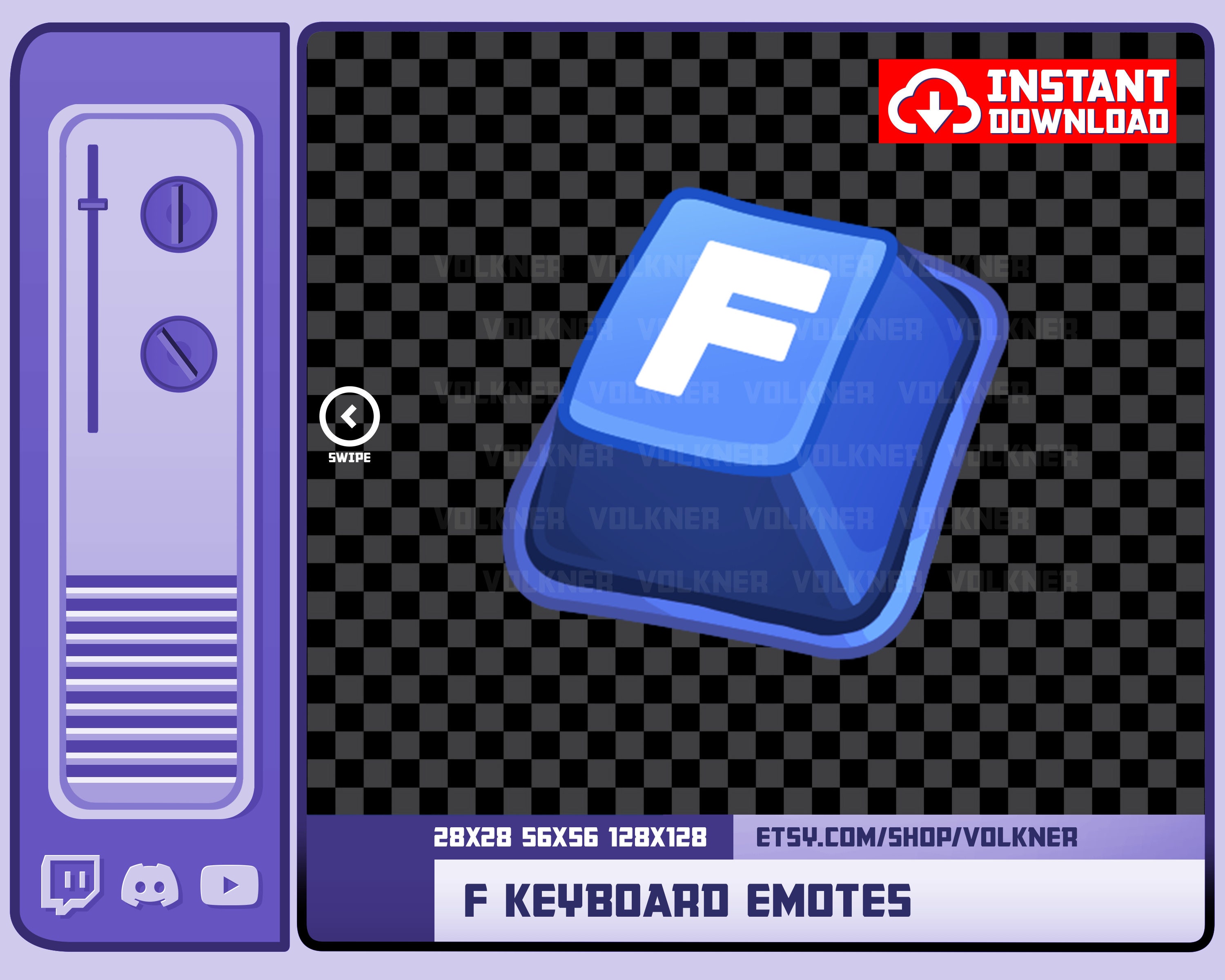 Twitch F Button Emote | ANIMATED + STATIC | Press F Emote, RIP Emote ...