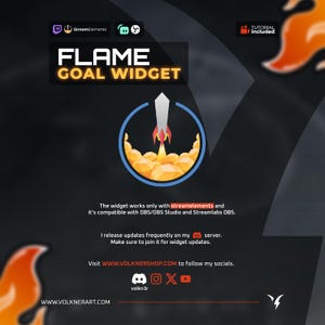 Flame Goal Widget | Liquid Twitch Goals | Fully Customizable | Sub Goal ...