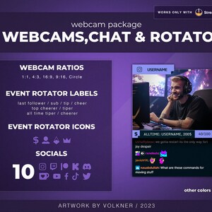 Purple Webcam Overlay for Twitch Webcam Border and Rotator - Etsy