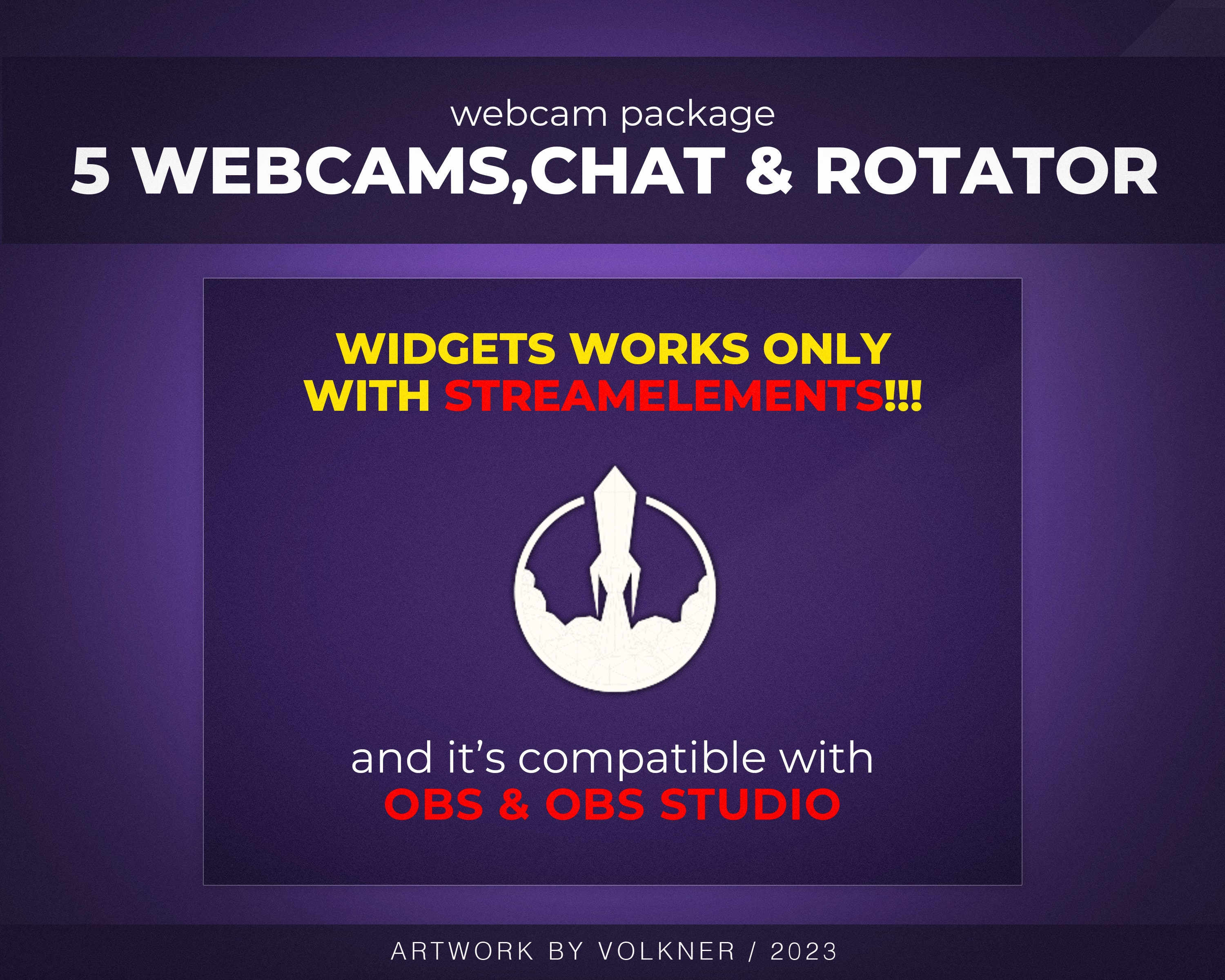 Purple Webcam Overlay for Twitch | Webcam Border and Rotator Widget ...