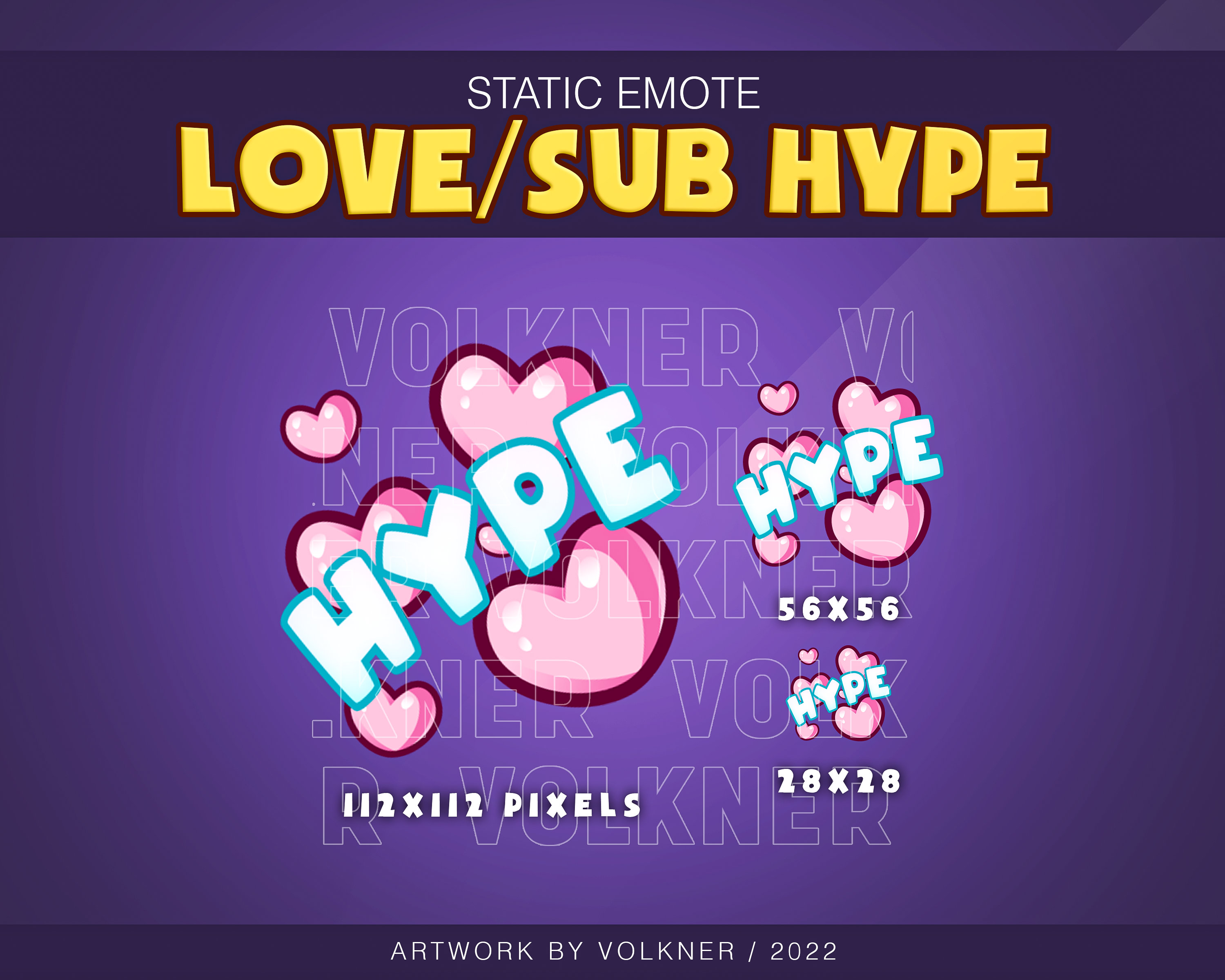 Animated Love Hype Emote + 2 STATIC | 3 Emotes | Sub | Love | Hype ...