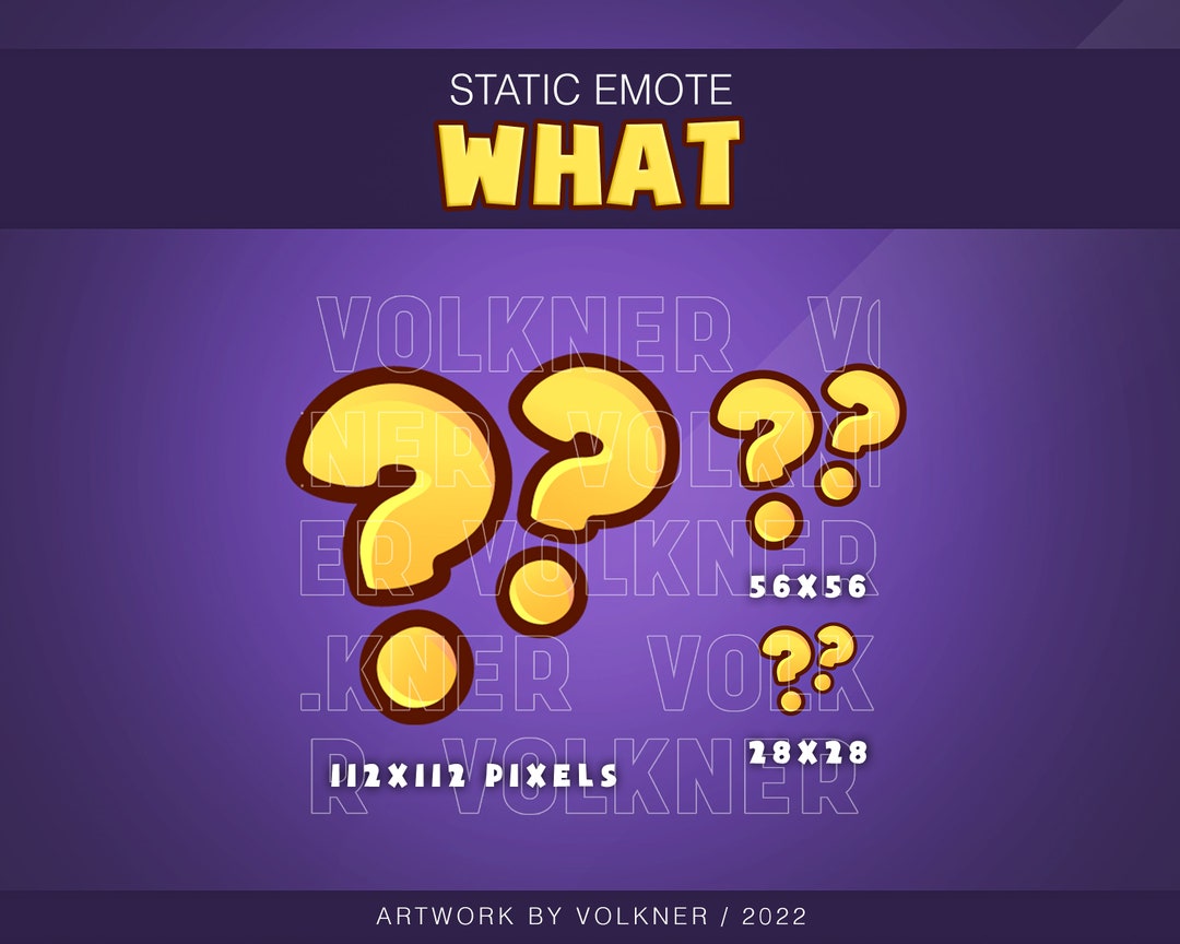 Animated What Emote + 2 STATIC | 3 Emotes | What | Question | Mark ...