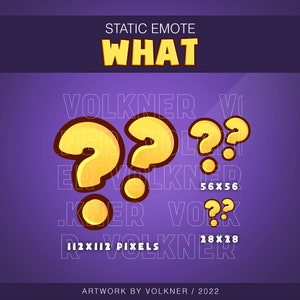 Animated What Emote + 2 STATIC | 3 Emotes | What | Question | Mark ...