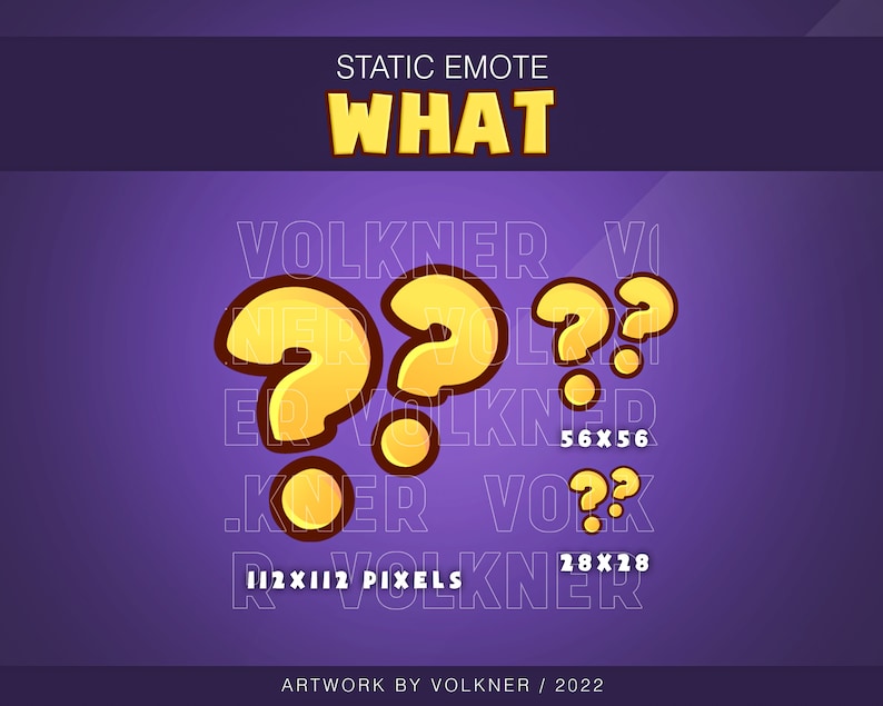 Animated What Emote + 2 STATIC | 3 Emotes | What | Question | Mark ...