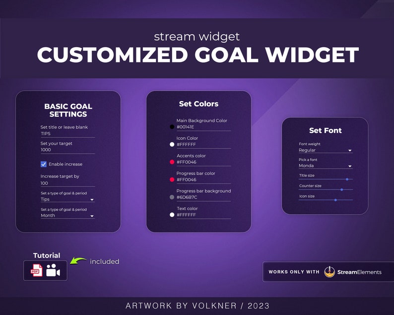 Twitch Goal Widget (CUSTOM COLORS) | Twitch Sub Goal | Cheer | Animated ...
