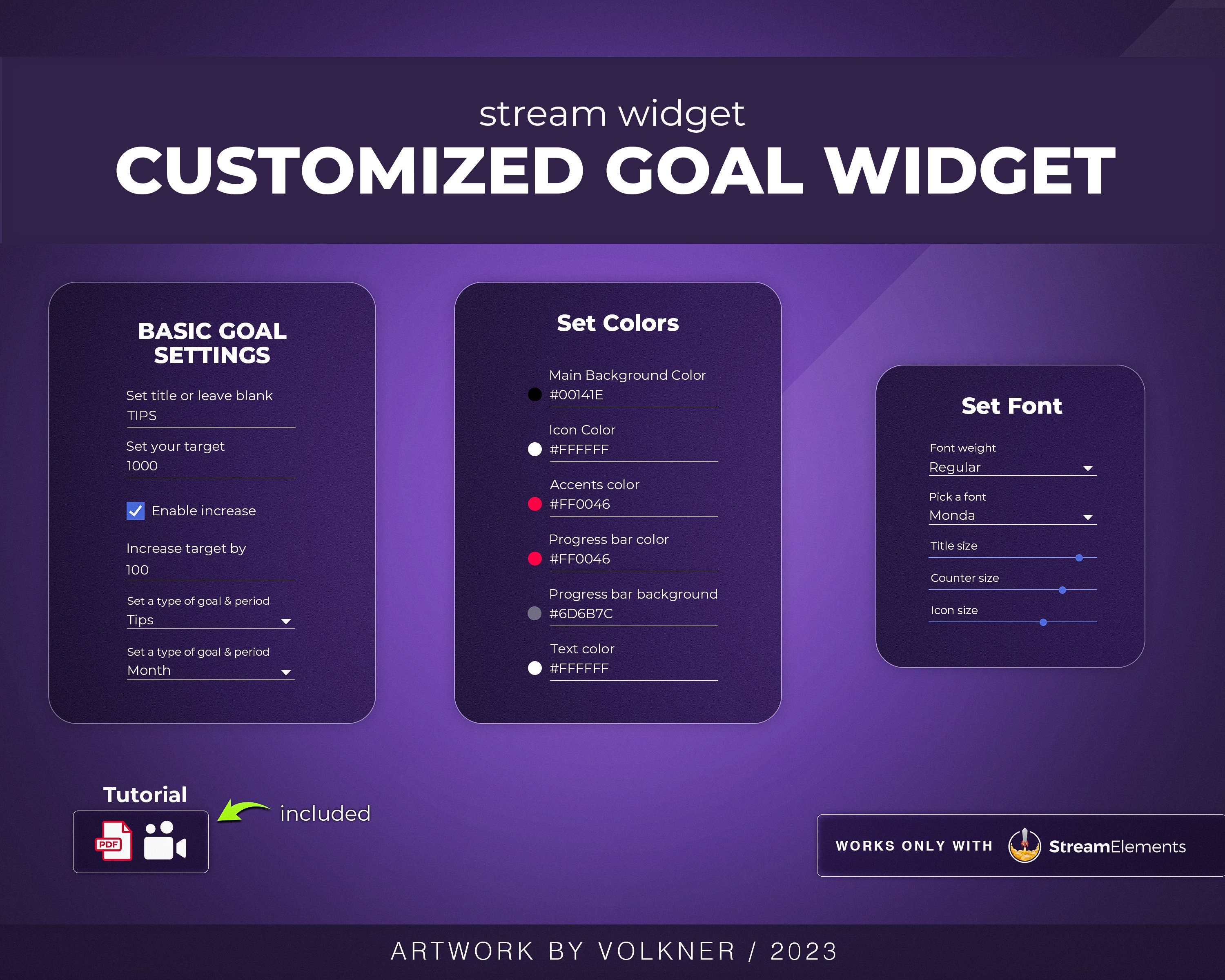 Twitch Goal Widget (CUSTOM COLORS) | Twitch Sub Goal | Cheer | Animated ...