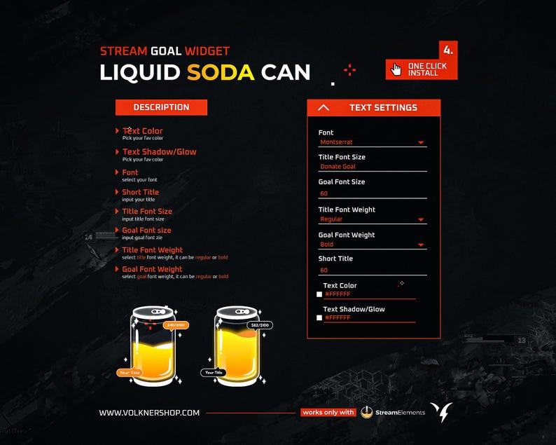 Soda Can Liquid Filling Goal Widget for Twitch Streamers for ...