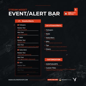 Label Bar Twitch Widget | Stream Alerts | Event Rotator | Customizable | Tips/sub/cheers ...