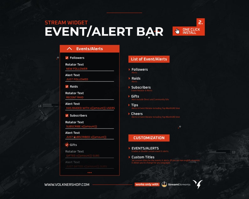 Customizable Twitch Alert Bar – Followers, Subs & Tips Widget for ...