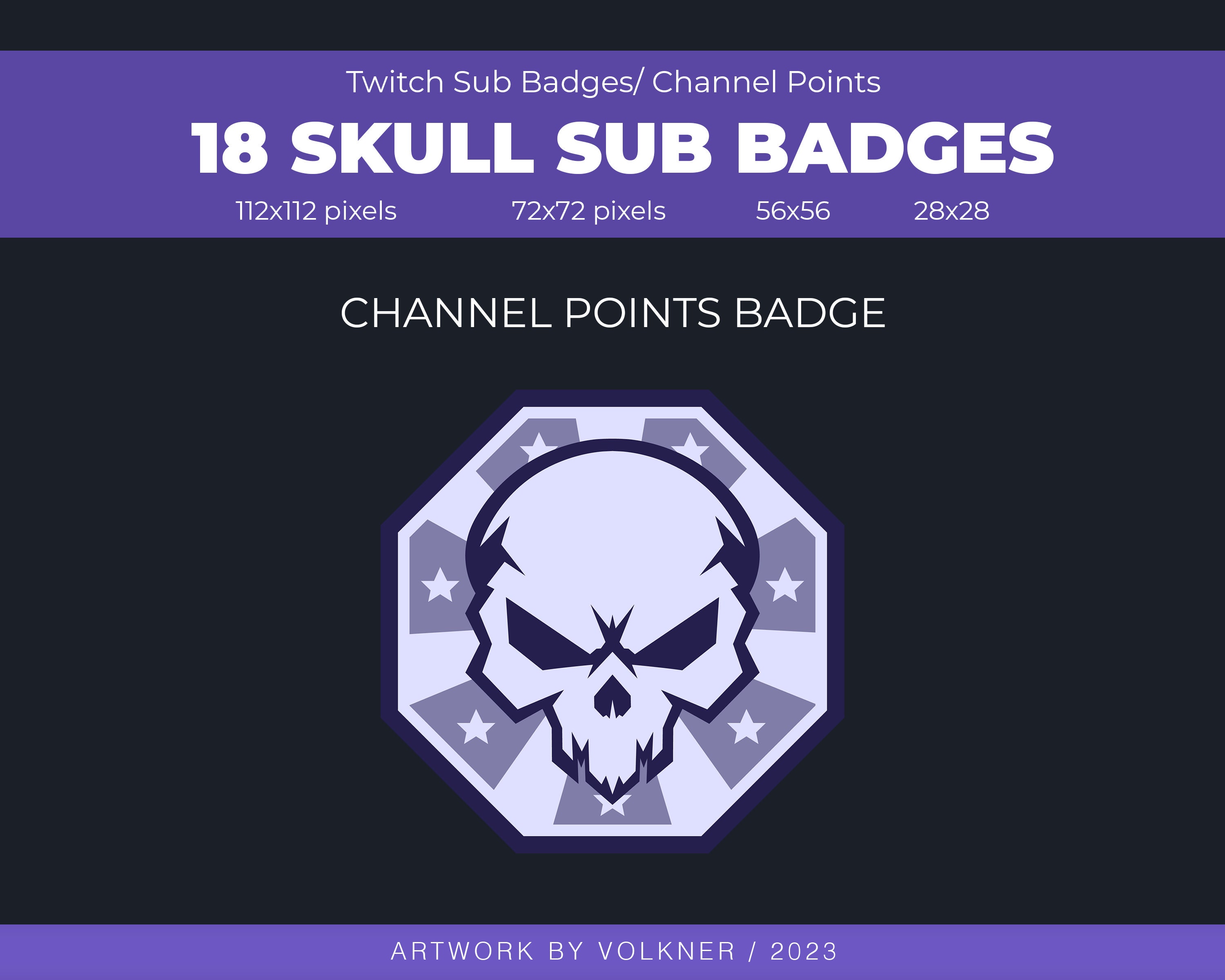Twitch Skull Subscriber Badges | Channel Points | Discord Role - Mascot ...