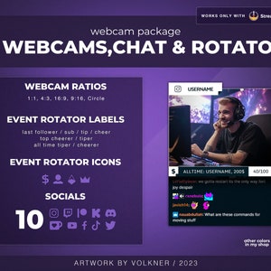 White Cam Overlay for Twitch | Webcam and Rotator Widget | Subs ...