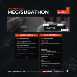 Twitch Subathon Widget (customizable) | Event Rotator and Goal Widget | Megathon Stream ...