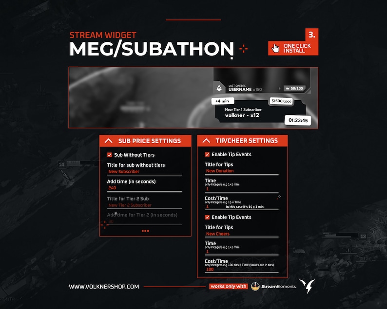 Twitch Megathon Widget for Streamers – Subathon Timer With Event ...