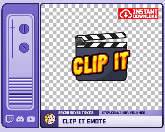 Animated Twitch Clip It Emote ANIMATED STATIC Clip That | Etsy