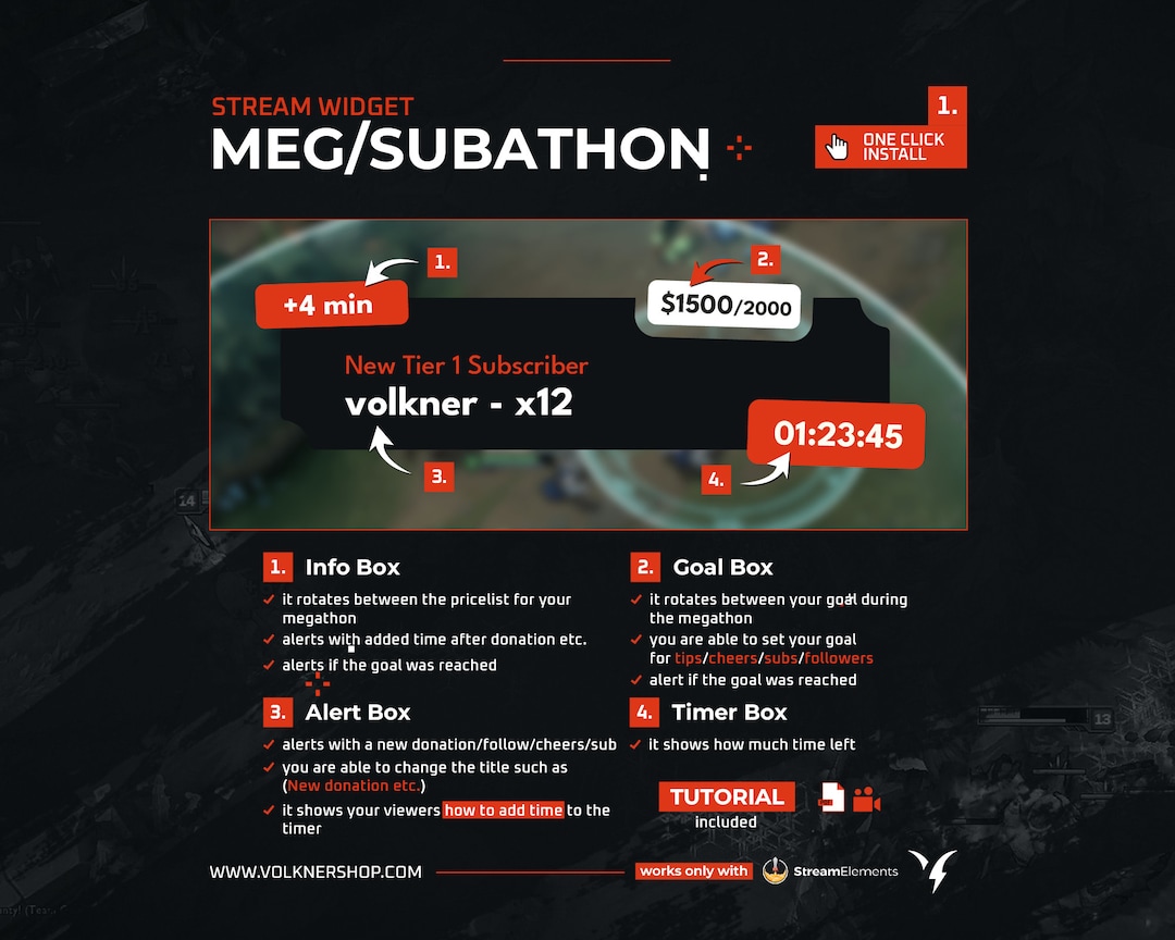 Twitch Subathon Widget (customizable) | Event Rotator and Goal Widget | Megathon Stream ...