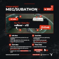 Goal Widget — Subathon Scrolling Goal List | Minimal Customizable 20 ...