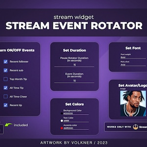 Customizable Event Rotator Widget | Stream Overlay | Rotator Widgets ...