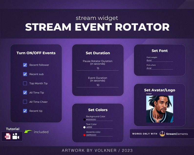 Customizable Event Rotator Widget | Stream Overlay | Rotator Widgets for Twitch | Subscriber ...