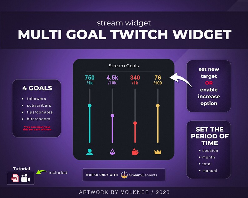 Animated Twitch Goal Widget Twitch Sub Goal - Etsy