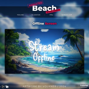 4 Animated Beach Twitch Screens | Vtuber Stream Overlay | 4 Looped ...
