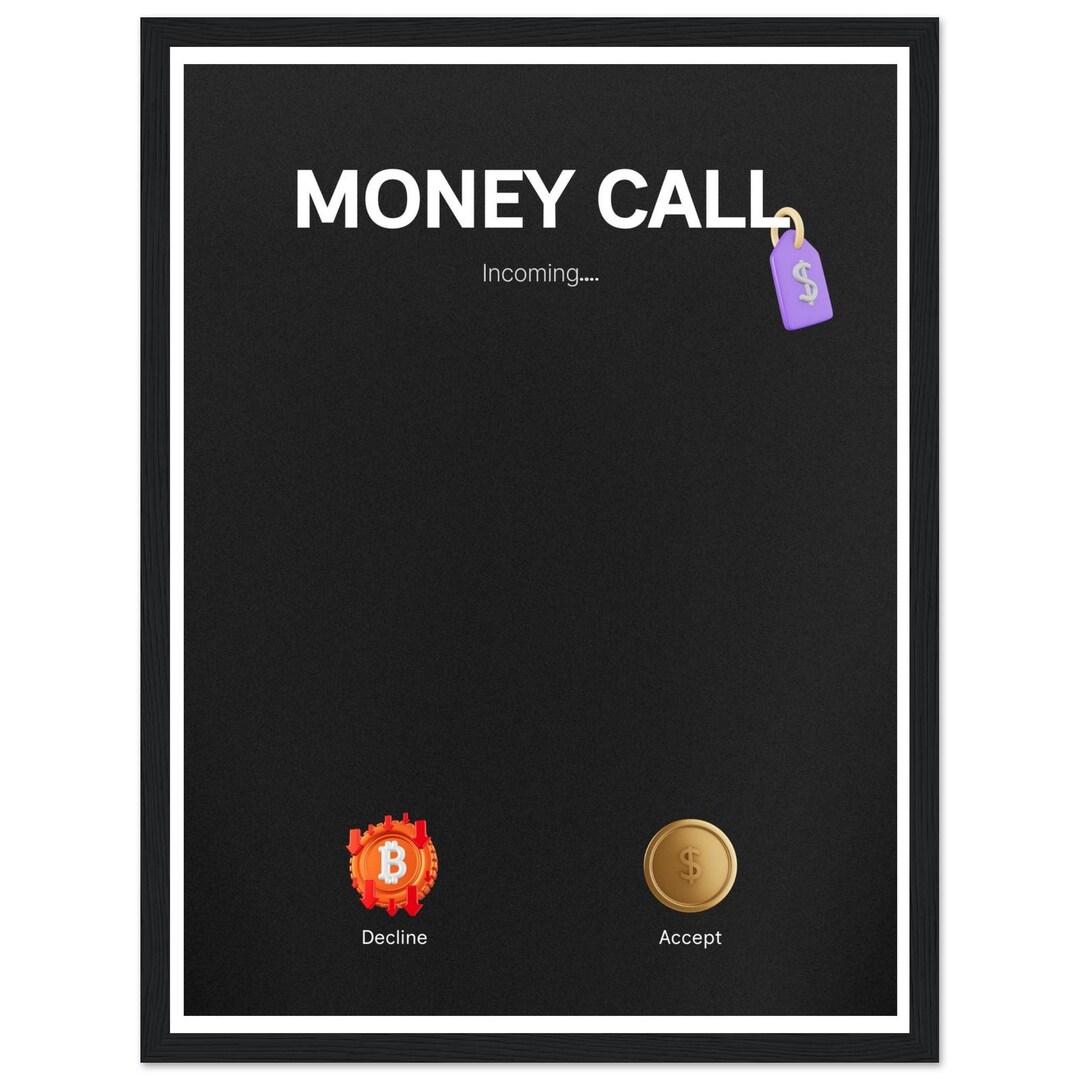 Money Call Poster | Retro Phone Aesthetic Wall Art | Y2K Minimal ...