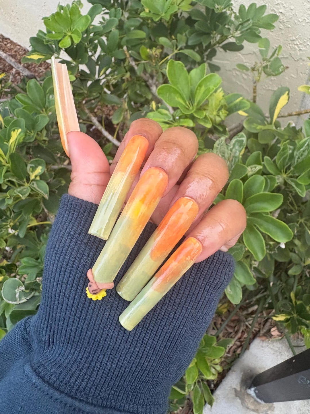 Mango Maddie Acrylic Press on Nails | Fruit Nails | Mango Press on ...