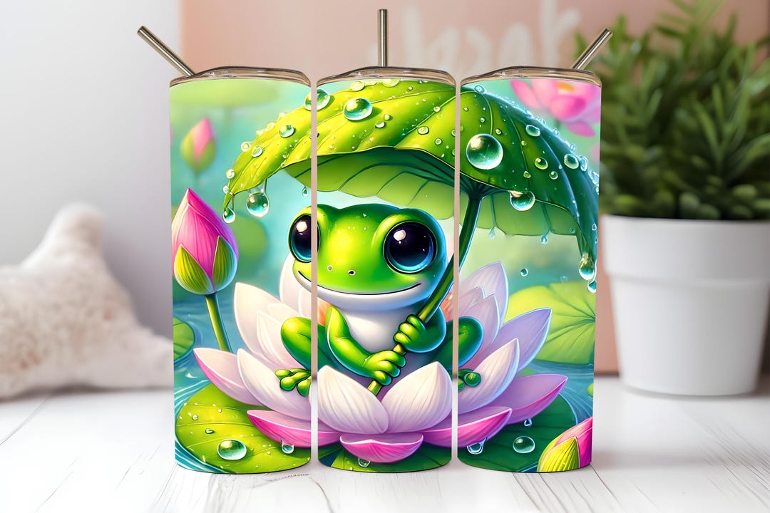 Frog 20oz Skinny Tumbler Wrap | Cute Frog Tumbler Wrap | Animal Tumbler ...