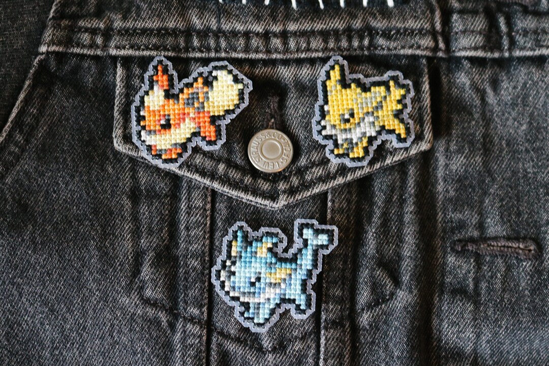Handmade Eevee Evolution Pin - First Gen. Flareon, Jolteon, Vaporeon - Etsy