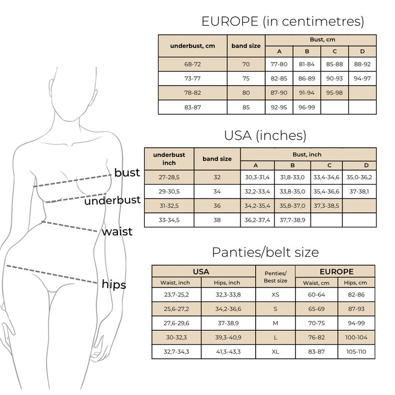 Beige Silk Satin Lingerie Set, Nude Satin Underwear, Elegant Boudoir ...