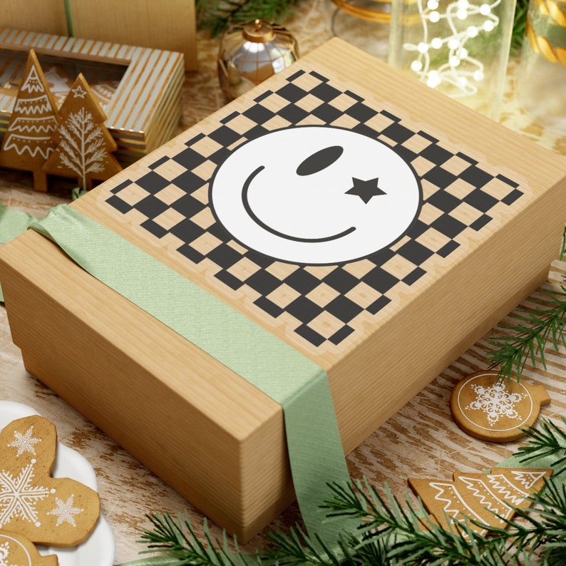 Star Smiley Checkerboard Sticker Vinyl Sticker Cute - Etsy