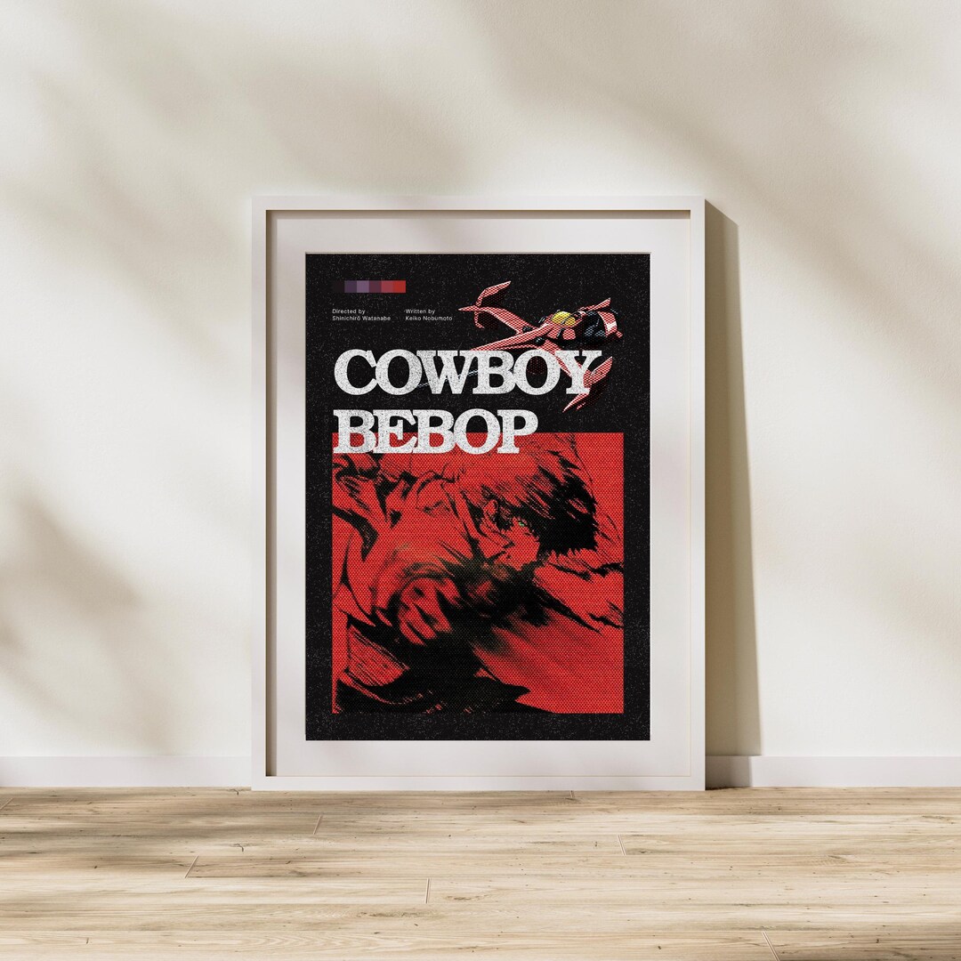 Cowboy Bebop Poster, Spike Spiegel Vintage Anime Print, Brutalism ...