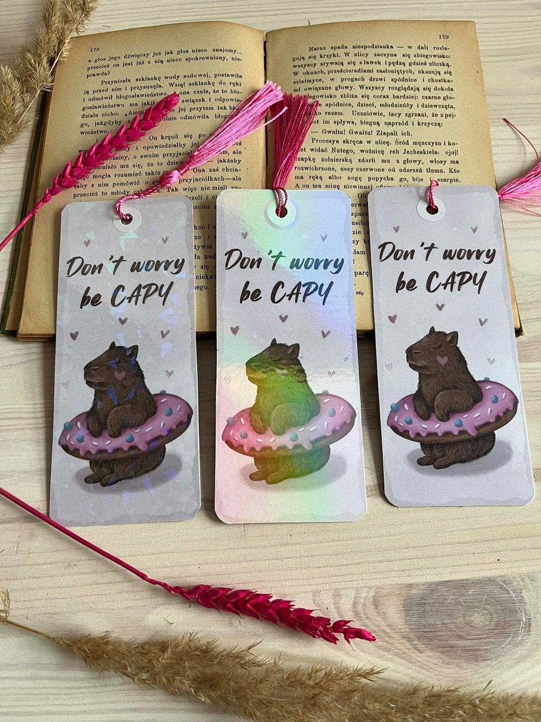 Capibara Bookmarks Holographic. Book Lovers Cute Animal Bookmark - Etsy